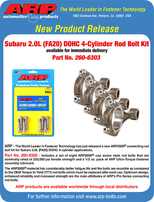 ARP Rod Bolt Set for the Subaru BRZ - Scion FRS, FA20 Engines – IPGparts