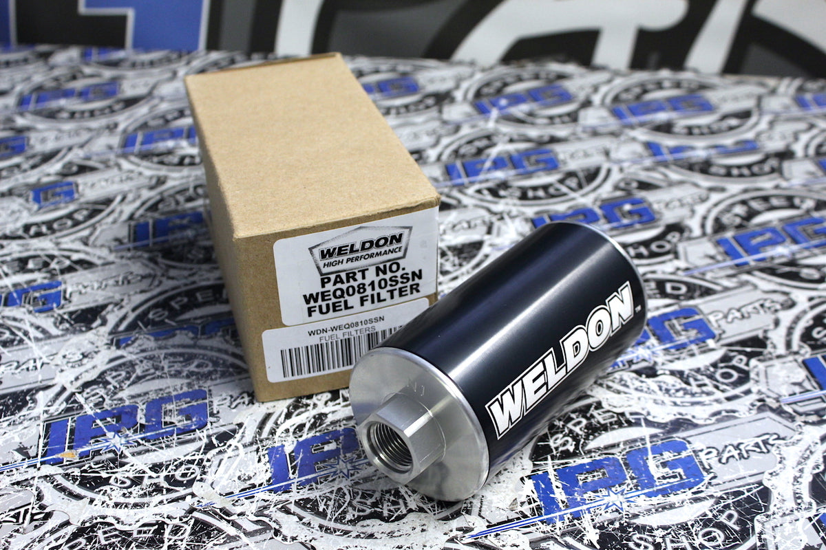 Weldon Racing Universal In Line -8AN Fuel Filter 10 Micron SS Stainles ...